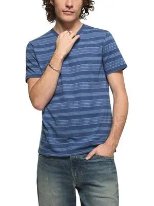 Lucky Brand Stripe Crewneck T-shirt - Blue Multi