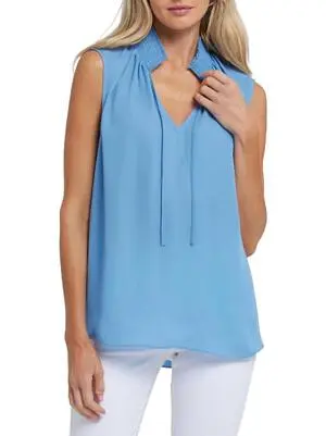 NYDJ Gemma Sleeveless Smocked Neck Top - Pacific Coast