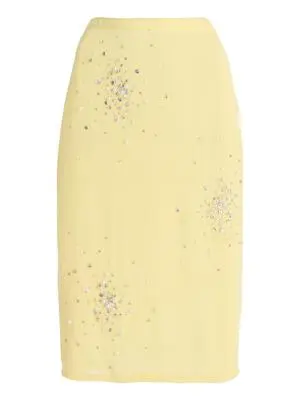 DES_PHEMMES Exclusive Riviera Embellished Midi Skirt - Yellow