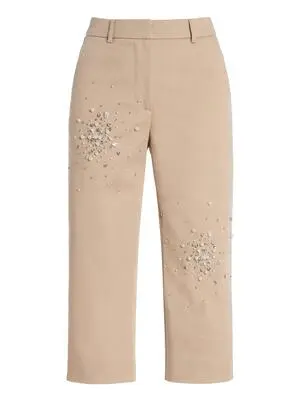 DES_PHEMMES Embellished Capri Pants - Neutral