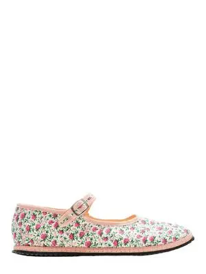 VIBI VENEZIA Floral Canvas Mary Jane Flats - Pink