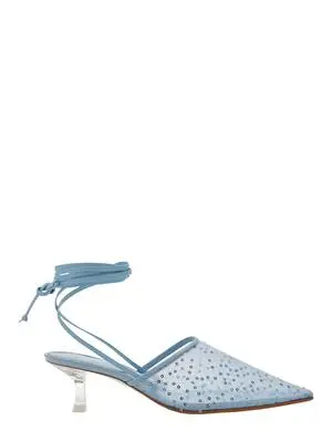 REIKE NEN Exclusive Bit Convertible Sequined-mesh Mules - Blue