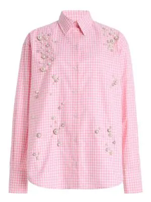 DES_PHEMMES Exclusive Riviera Cotton Wrap Shirt - Pink