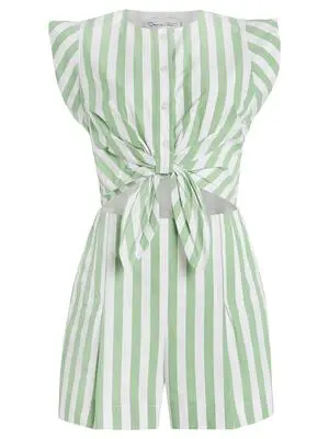 Oscar De La Renta Riviera Cotton Playsuit - Stripe