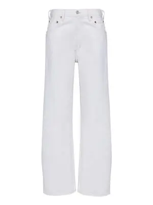 AGOLDE Low Curve Mid-rise Wide-leg Jeans - White