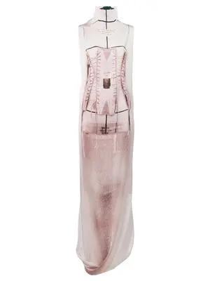 JEAN PAUL GAULTIER Trompe L'oeil Draped Maxi Dress - Pink