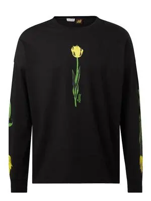Loewe Floral Cotton T-shirt - Black