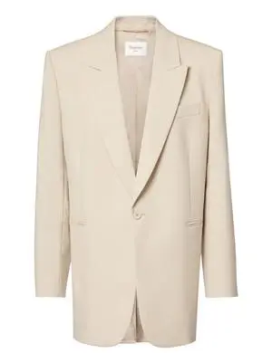 Saint Laurent Saint Laurent Double Breasted Wool Blazer Neutrals