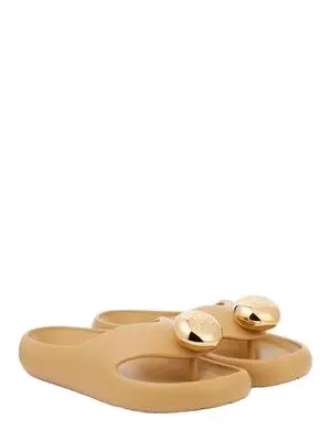 Loewe Anagram Embellished Thong Sandals - Yellow