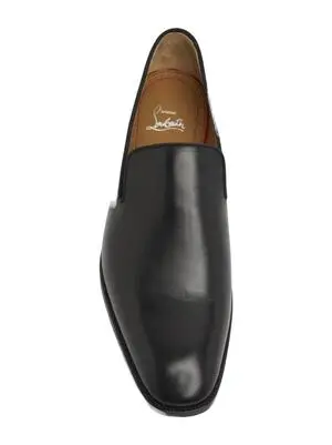 CHRISTIAN LOUBOUTIN Leather Loafers With Red Sole - Black