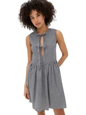 Playa Lucila Tie Up Mini Dress - Gingham