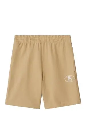 Burberry Knight Stamp Cotton Shorts - Beige Beige