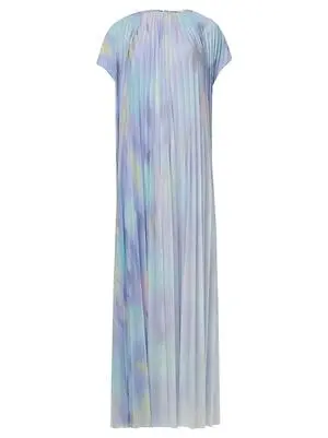 LEEM Abstract-print Pleated Woven Maxi Dress - Multi-coloured