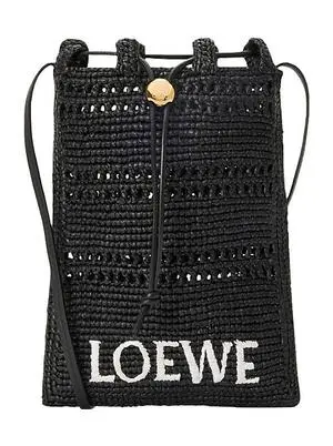 Loewe X Paula's Ibiza Raffia Cross-body Bag - Black