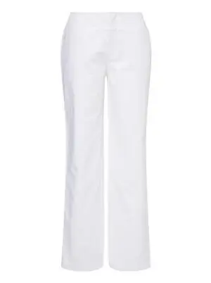 PEACHY DEN Audrey Stretch-cotton Trousers - Porcelain
