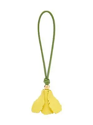 Loewe X Paula's Ibiza Tulip Leather Bag Charm - Yellow