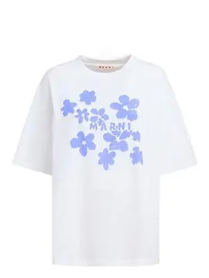 Marni Daisy-print Relaxed-fit Cotton T-shirt - D2w01