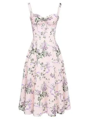 House Of Cb Rosalee Floral-print Midi Dress - Pink Floral