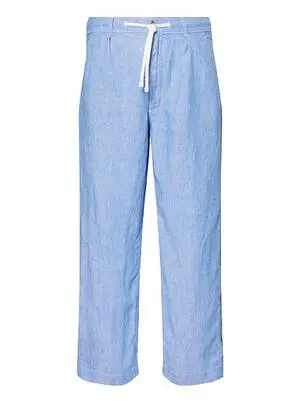 Ralph Lauren Relaxed-fit Linen Trousers - 4366a Blue/white