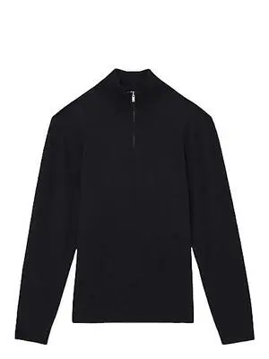 REISS Swinley Half-Zip Knitted Jumper Navy