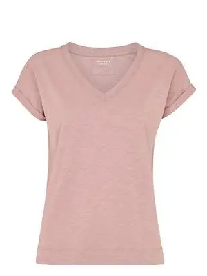 Whistles Willa V-neck Cotton-jersey T-shirt - Dark/burnt Orange