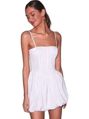 Fleur Du Mal Poplin Mini Bubble Dress - White