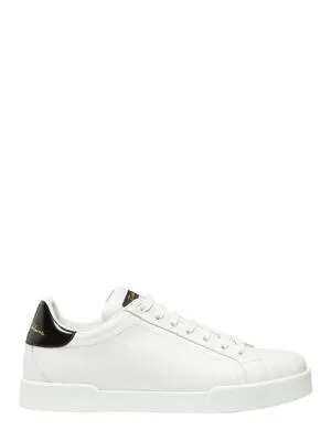 Dolce & Gabbana Portofino Leather Sneakers - White