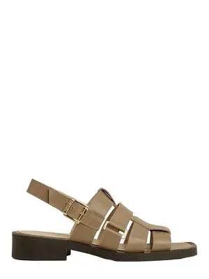 REISS Marlie Leather Fisherman Sandals - Tan
