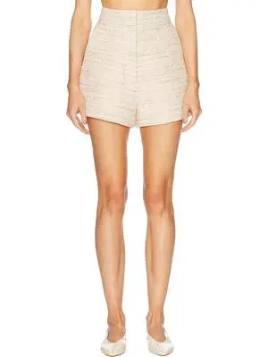 Matthew Bruch Tweed High-waisted Short - Natural Tweed