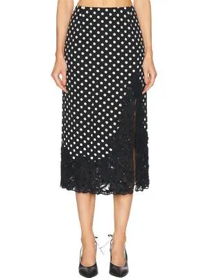 Carolina Herrera Embellished Midi Skirt - Black & Ivory