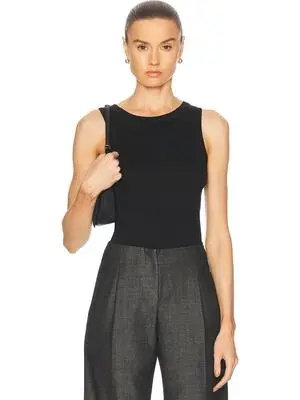 ST. AGNI Organic Cotton Bateau Tank - Jet Black