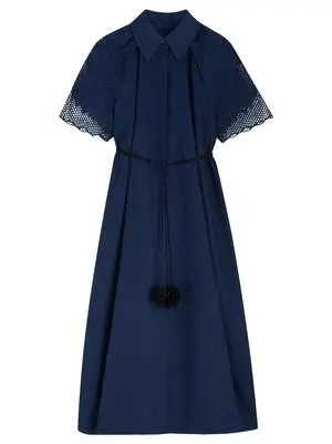 Clea Florentina Linen-blend Midi Shirt Dress - Navy