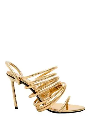 ALAÏA Strappy Heeled Leather Sandals