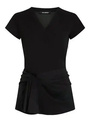 Karl Lagerfeld V-neck Top - Black