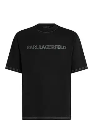 Karl Lagerfeld Contrast-stitching T-shirt - Black