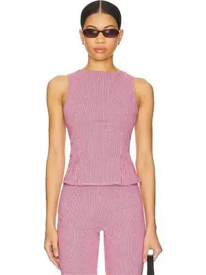 MORE TO COME MORE TO COME Drea Peplum Top Red