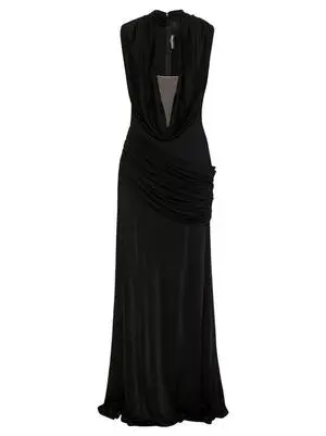 David Koma Plunge-neck Sleeveless Maxi Dress - Black