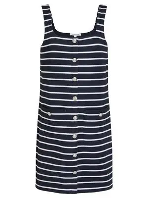 Veronica Beard Tibbie Striped Stretch-jersey Mini Dress - Midnight Blue