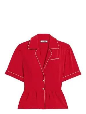 RE/DONE Gathered Crepe Shirt - Red