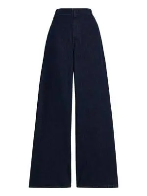 RE/DONE Trouser High-rise Wide-leg Jeans - Dark Denim