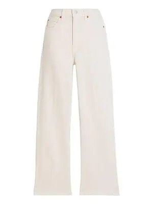 RE/DONE 70s Cropped High-rise Bootcut Jeans - Ivory