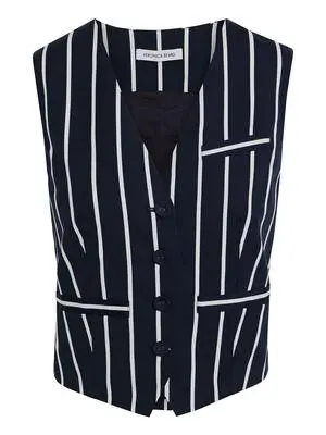 Veronica Beard Bennet Striped Vest - Navy