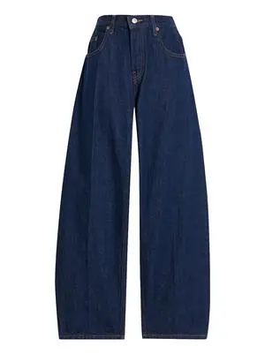 RE/DONE High-rise Barrel-leg Jeans - Dark Denim