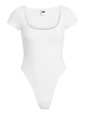 RE/DONE & PAM Stretch Cotton Jersey Bodysuit - White