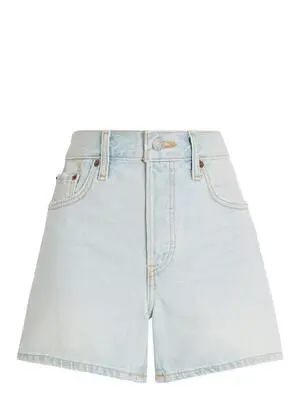 RE/DONE Distressed Denim Shorts - Light Denim