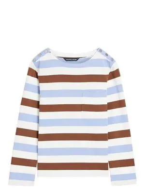 Veronica Beard Hovey Striped Top - Light Blue