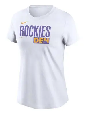 Nike Colorado Rockies City Connect Wordmark Mlb T-shirt - White