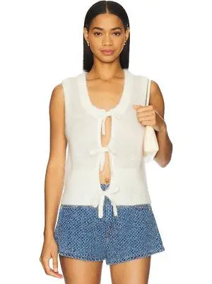 GANNI Mohair Tie String Vest - Egret