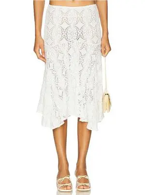 With Jéan Maeve Midi Skirt - White