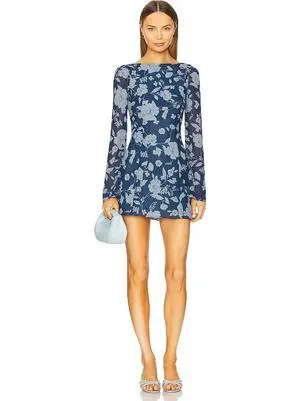 STONE COLD FOX X Jenna Mini Dress - Blue Floral